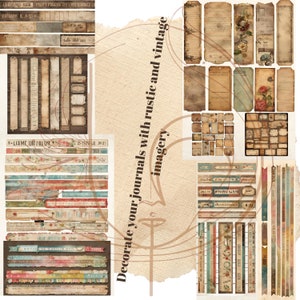 Rustic JUNK JOURNAL KIT (printable Jpg Page With Ephemera, Cover, Card ...