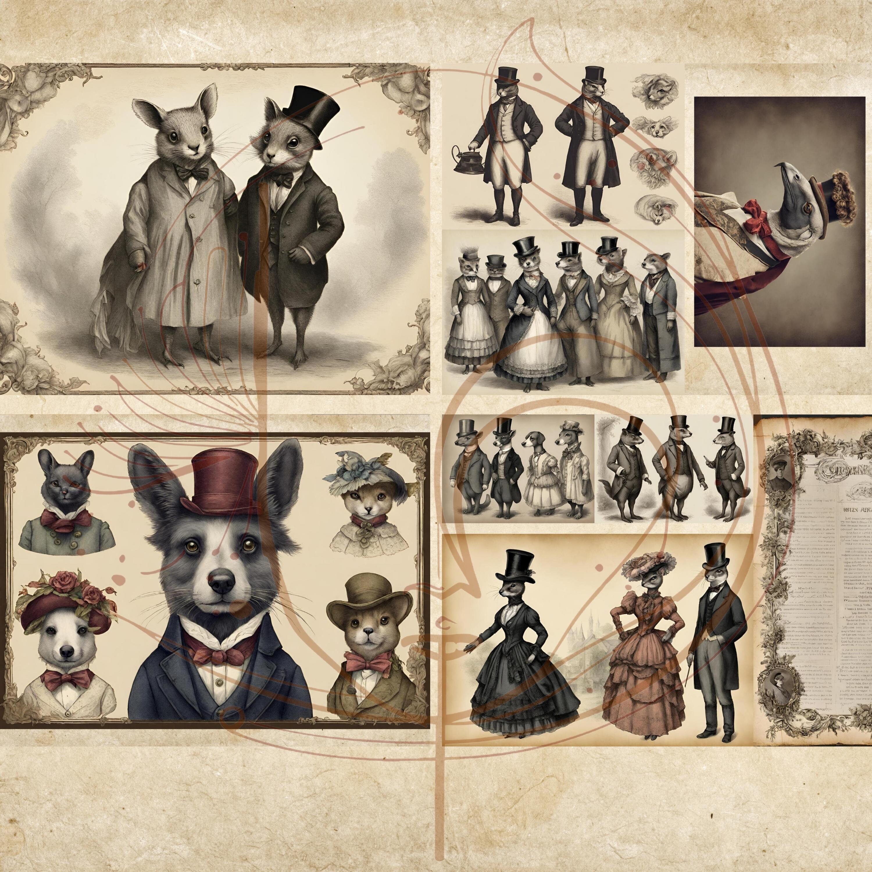 Victorian Whisker Wardrobe Victorian Junk Journal Kit - Etsy