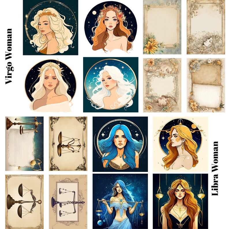 Zodiac Junk Journal Kit (printable JPG Pages With Ephemera, Tags ...