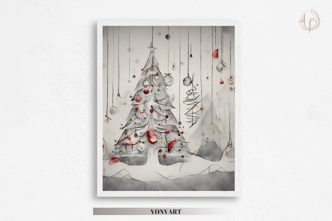 CHRISTMAS Painting | DIGITAL Art | Christmas Tree Decor | Christmas ...
