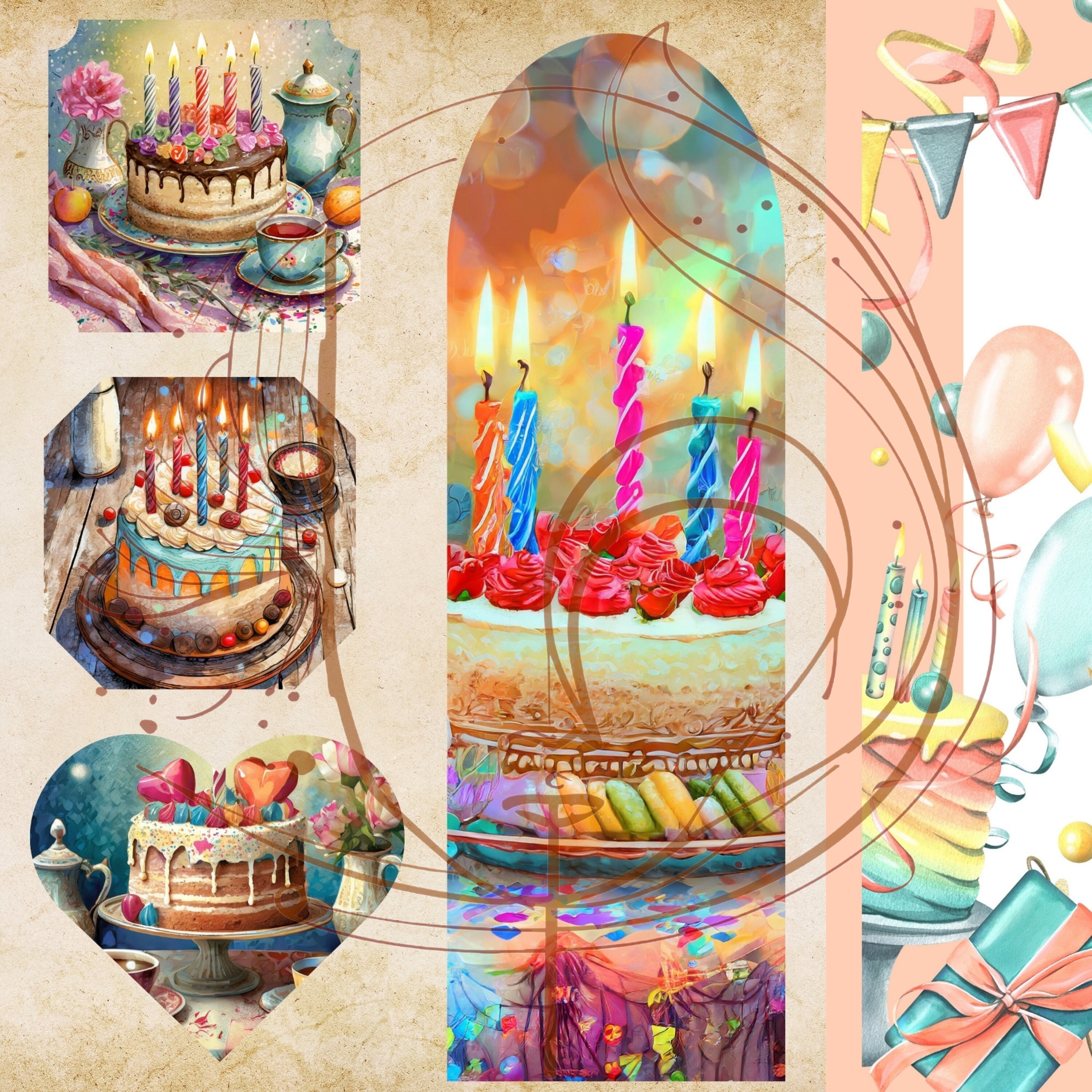 Birthday Cake Junk Journal Kit, Scrapbooking Set, Junk Journal Kit ...