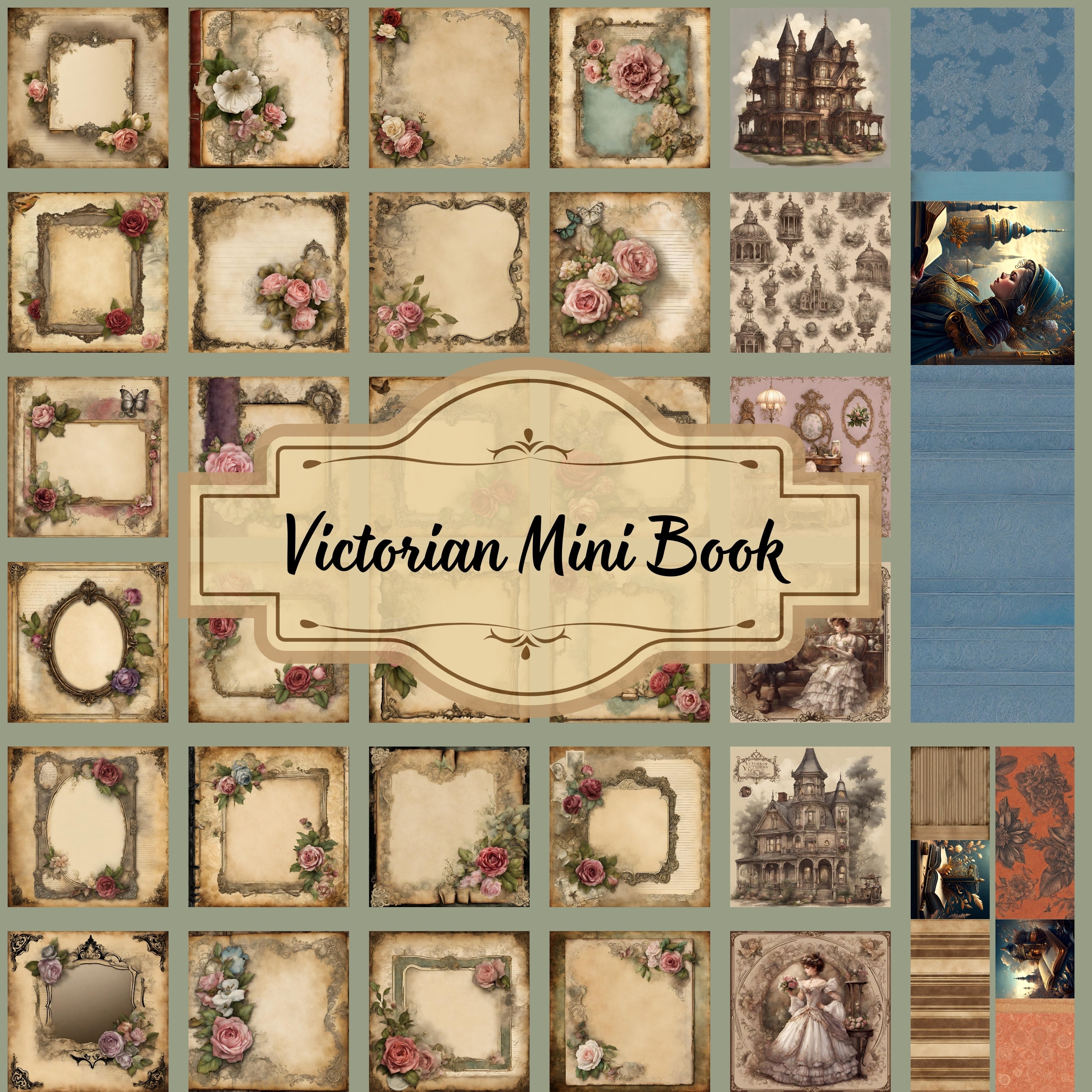 Victorian Mini Book, Printable, Miniature, Junk Journal Kit, Victorian ...