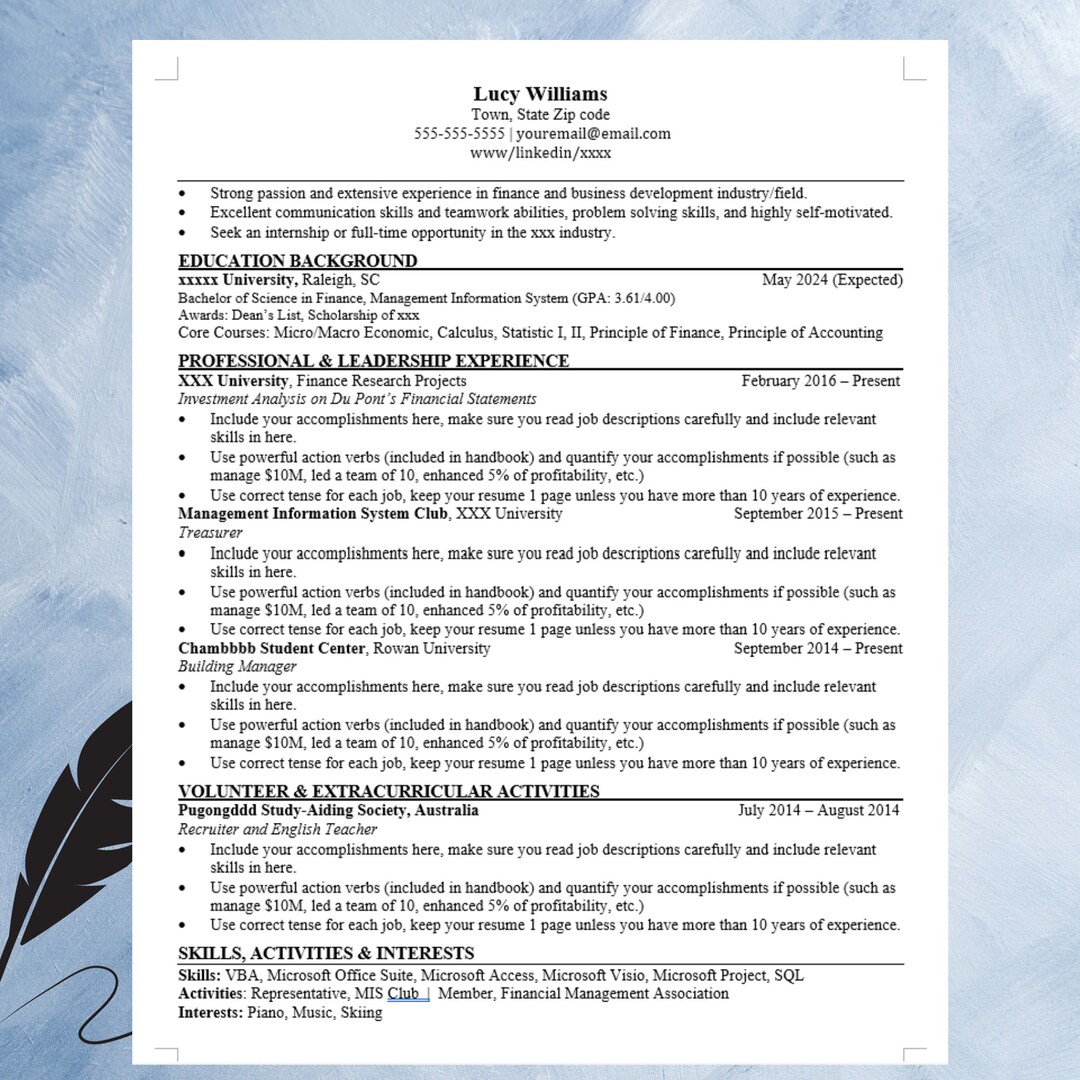 Professional Business Resume Bundle - Etsy