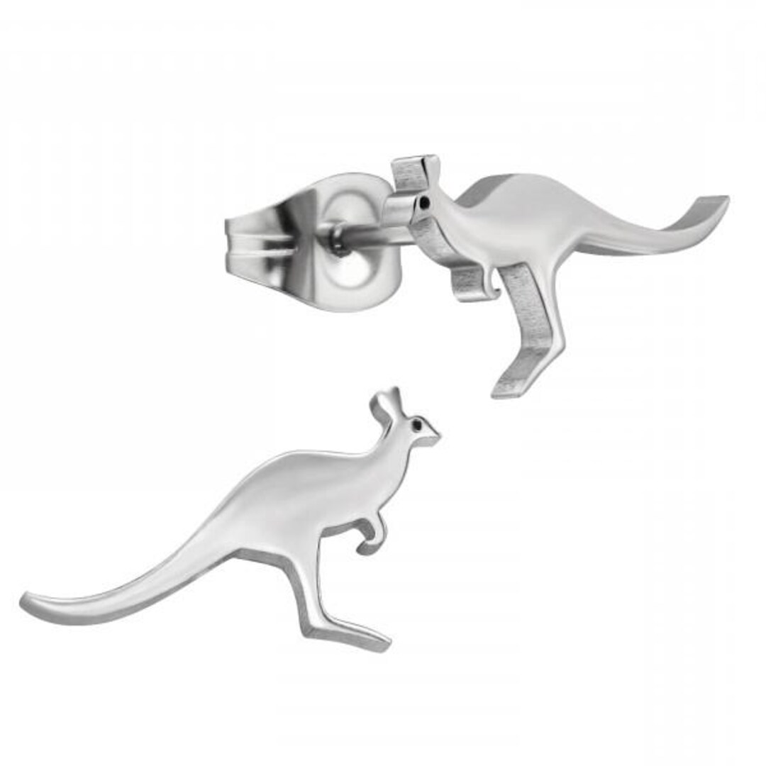 Small Kangaroo High Quality Surgical-grade Steel Earrings Pair (14.5 Mm ...