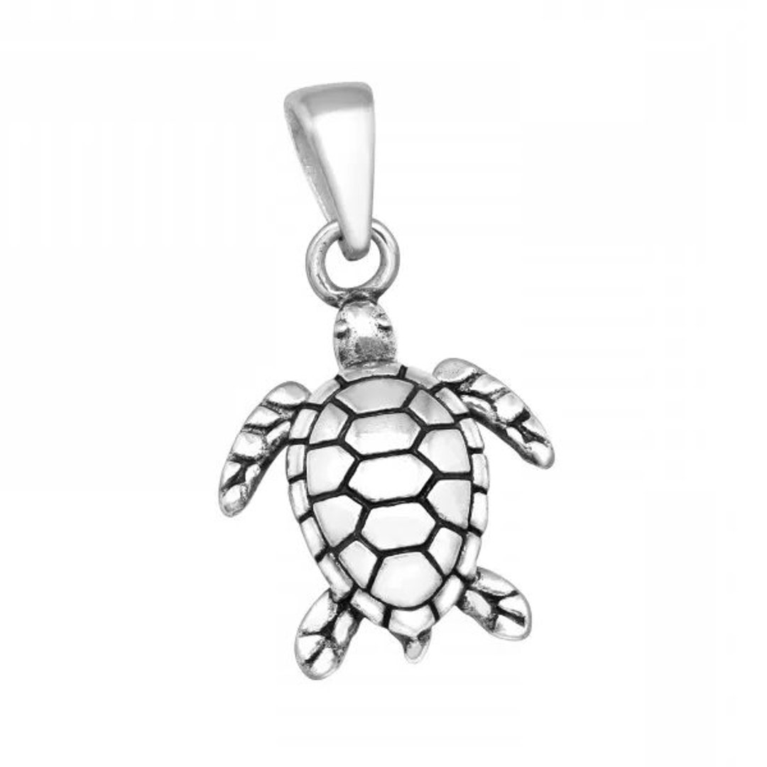 Small High Quality Solid .925 Sterling Silver Turtle Pendant - Etsy