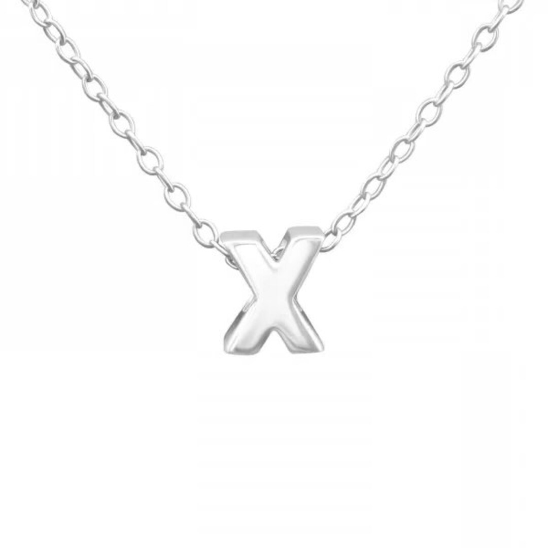 Small High Quality Solid .925 Sterling Silver Letter X Pendant and ...