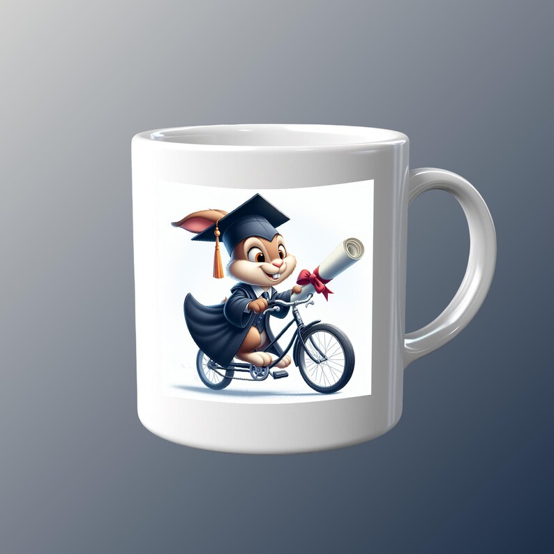 Kids Graduation Clipart Bundle Set - Cute Cartoon Rabbit Wearing a ...