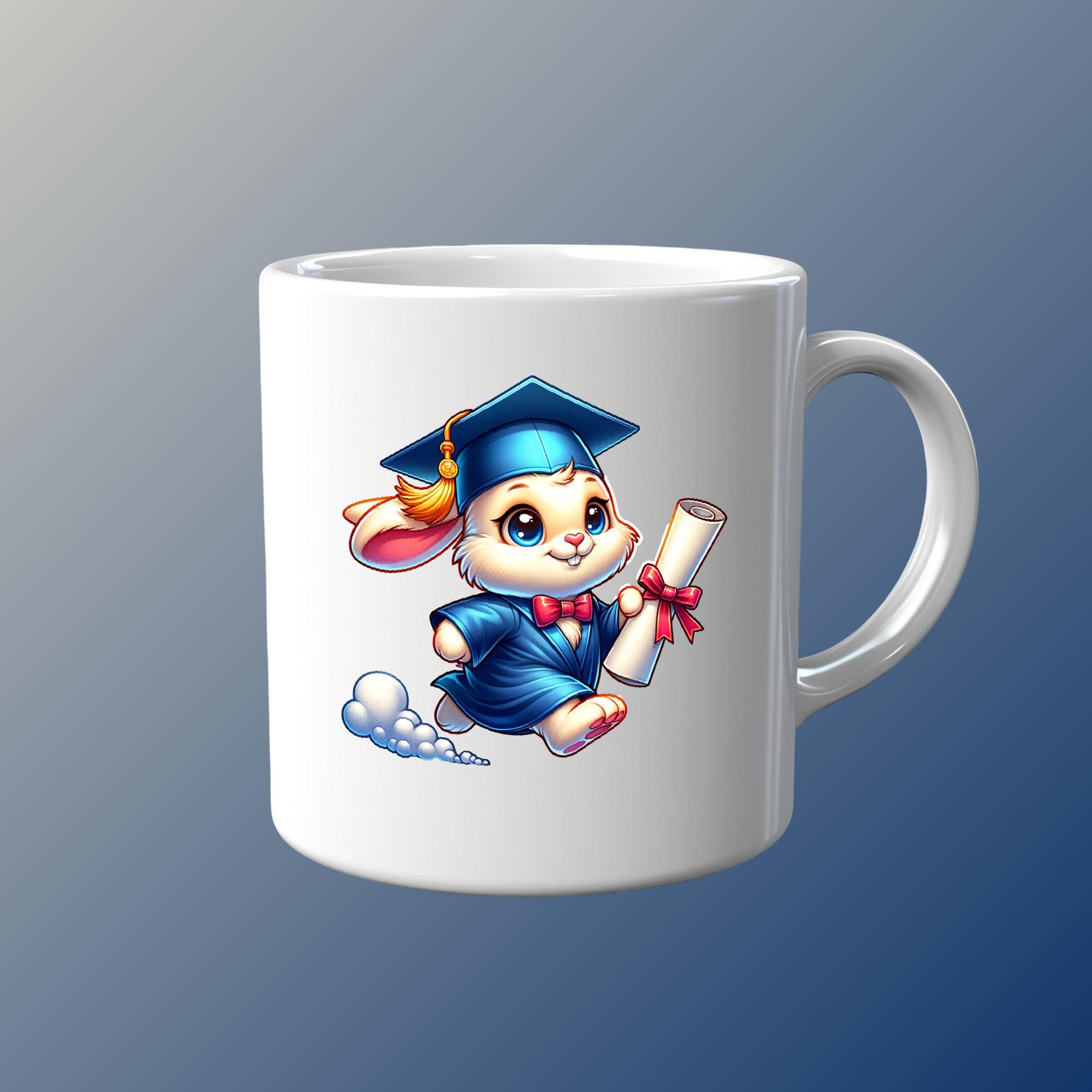 Kids Graduation Clipart Bundle Set - Cute Cartoon Rabbit Wearing a ...