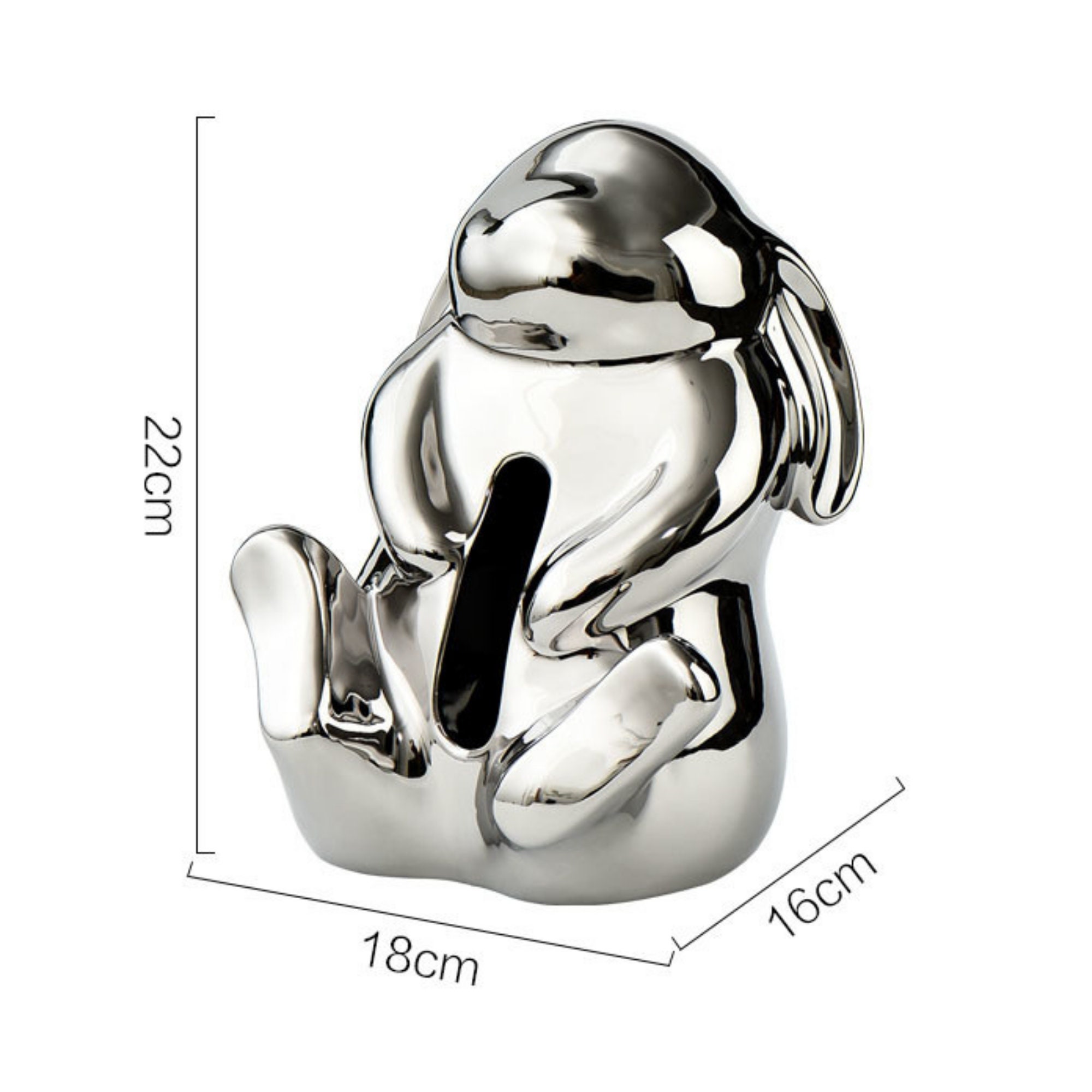 Ceramic Bunny Tissue Box Cartoon Silver Rabbit Cute Hare Napkin Paper ...