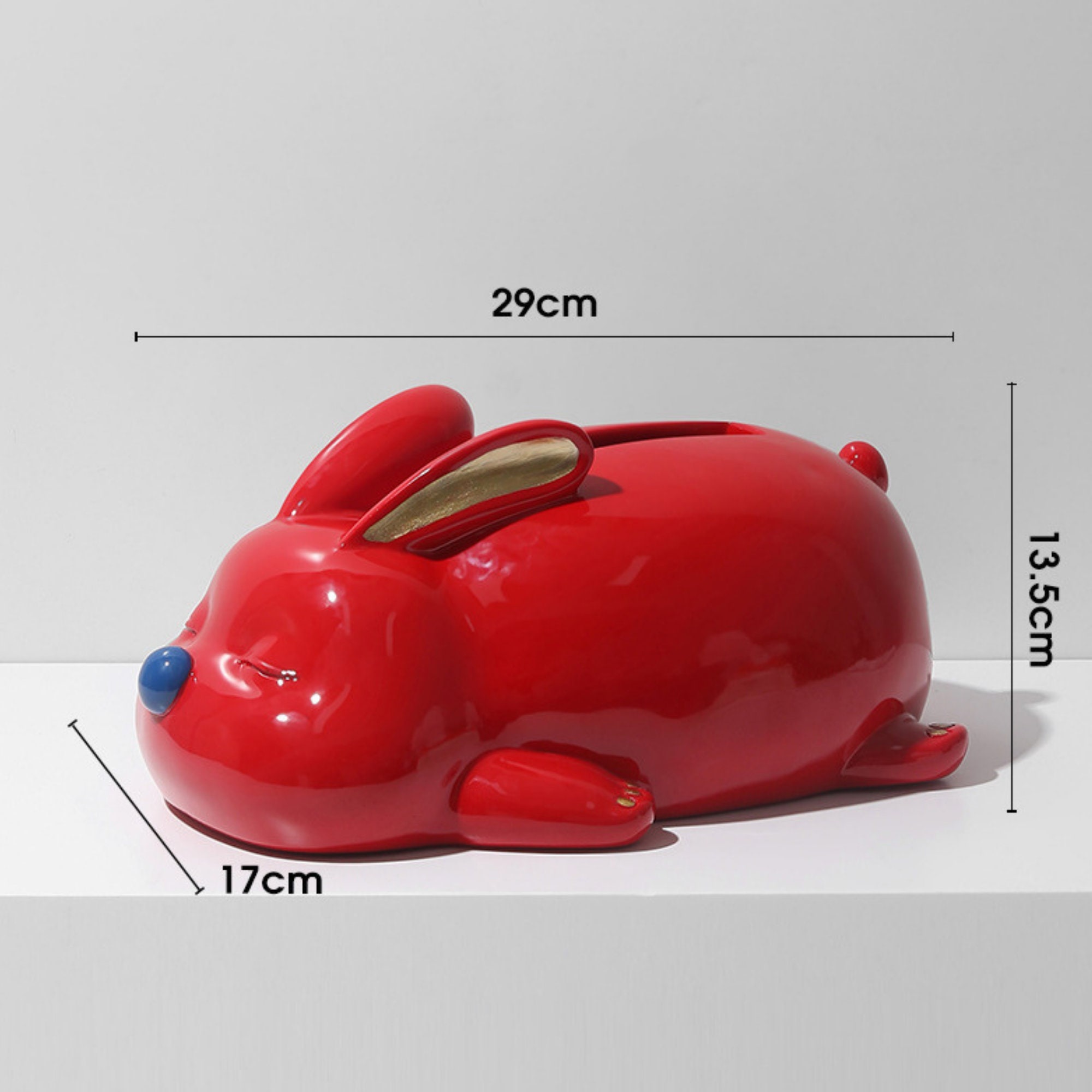 Ceramic Tissue Box in the Shape of a Rabbit Lying on Its Stomach ...