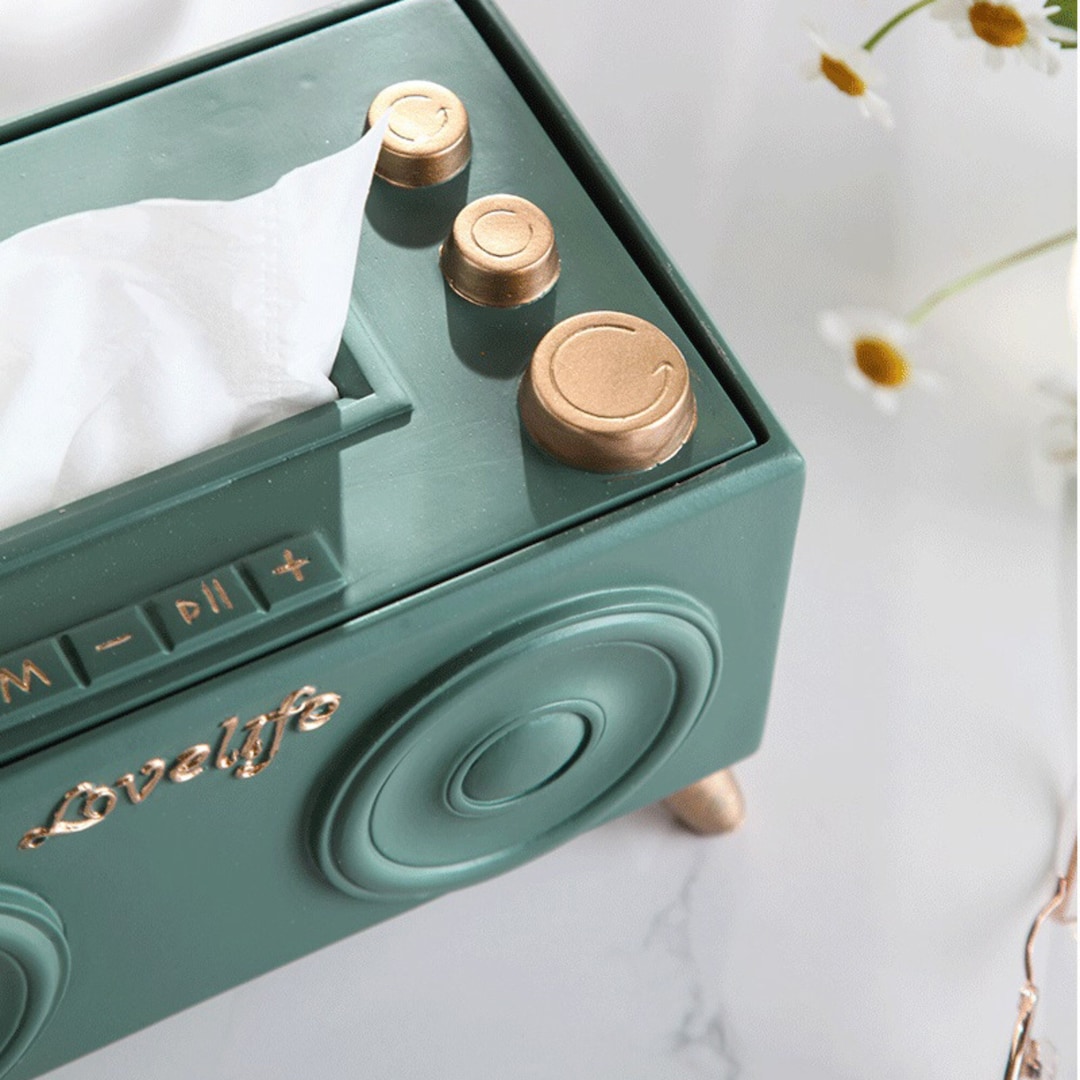 Pink Radio Inspired Resin Tissue Box Holder, Speaker Shaped Tissue ...