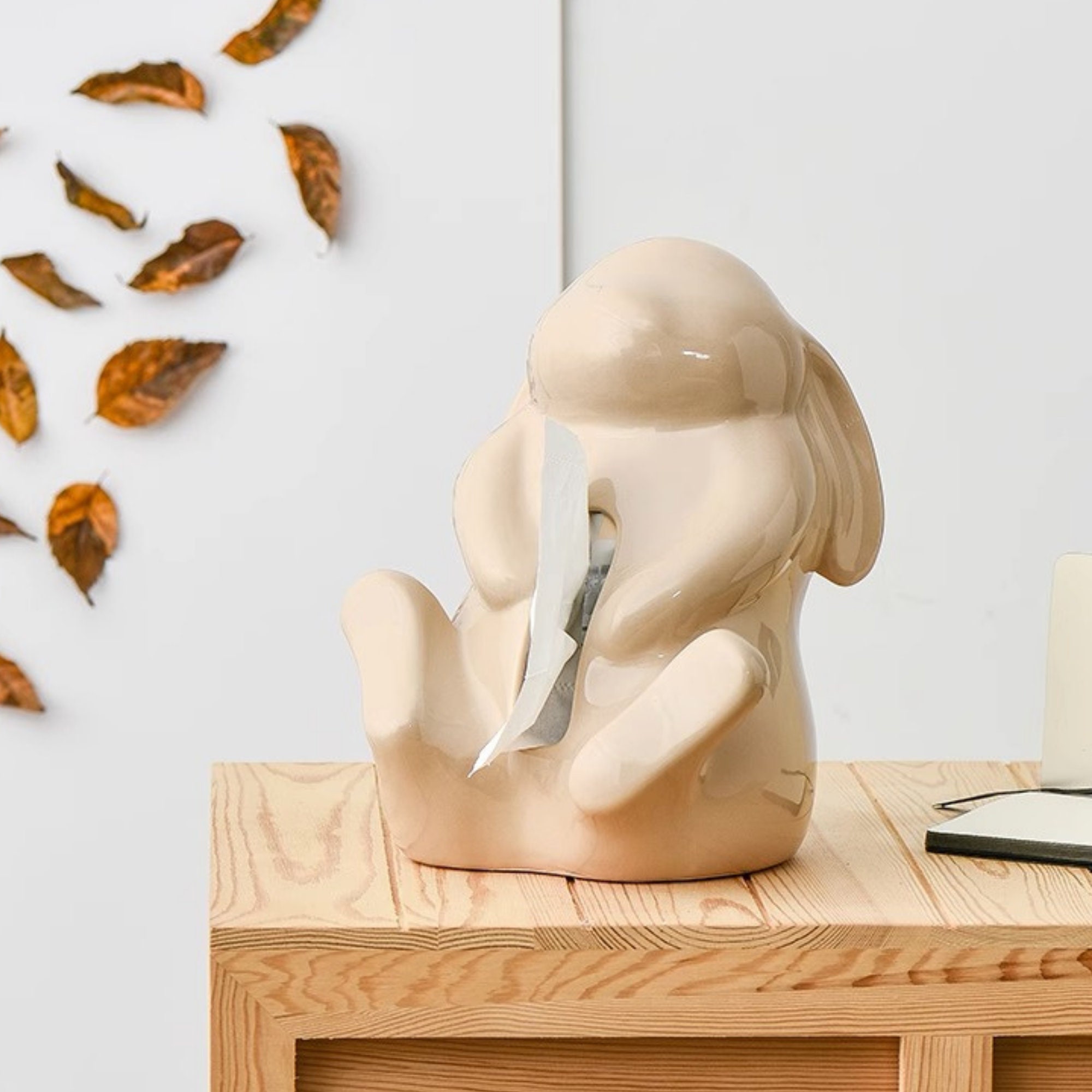 Ceramic Bunny Tissue Box Cartoon Silver Rabbit Cute Hare Napkin Paper ...