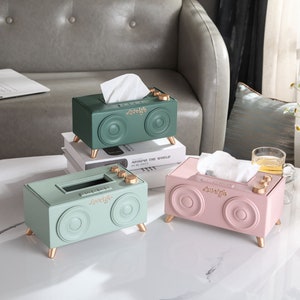 Pink Radio Inspired Resin Tissue Box Holder, Speaker Shaped Tissue ...