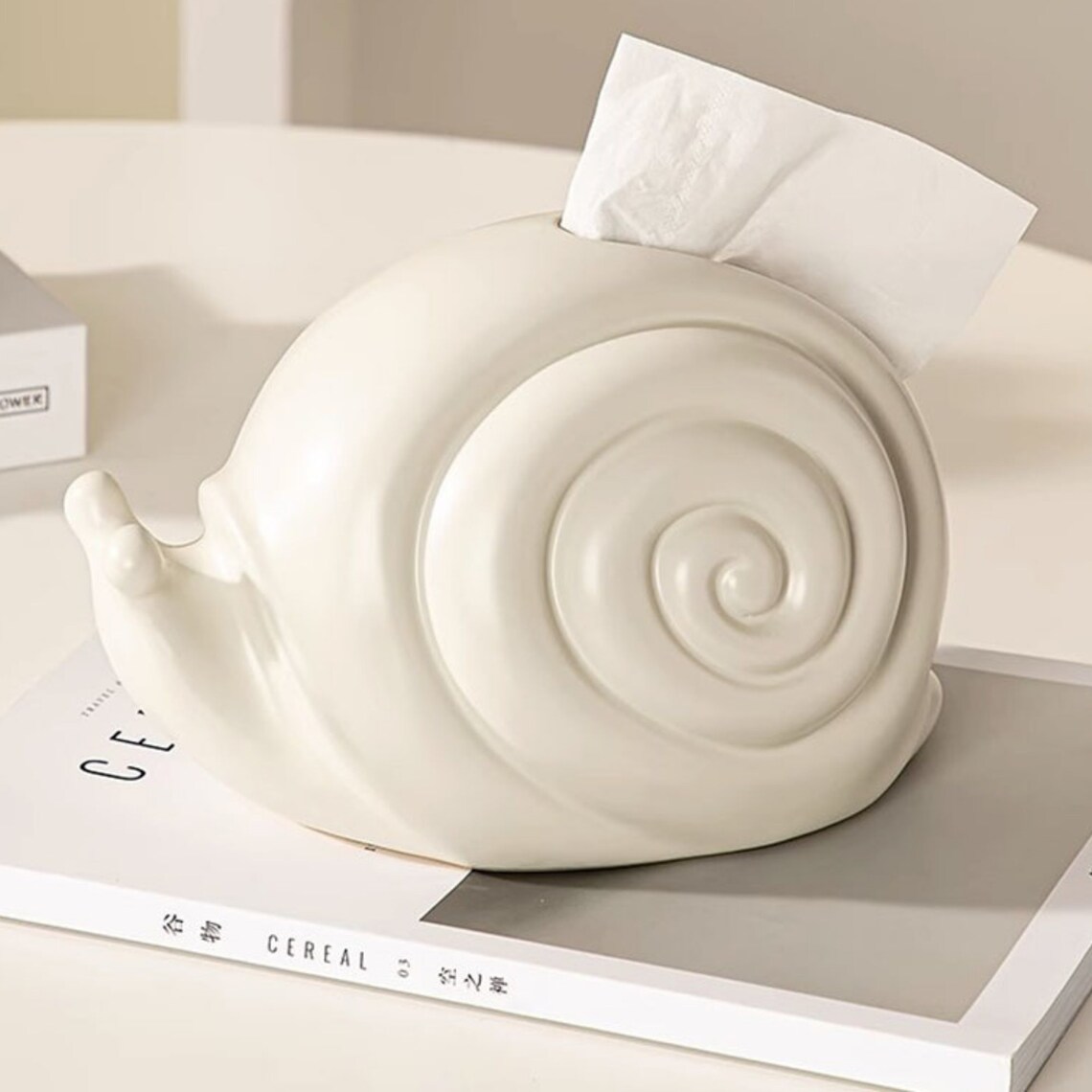 Ceramic Snail Tissue Box, Cartoon Animal Tissue Box Cover Facial Tissue ...