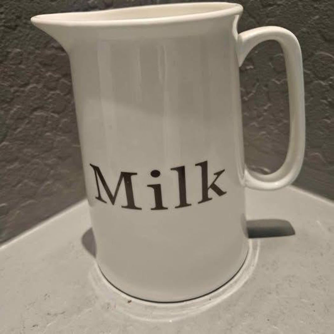 Ceramic White Milk Pitcher Grace's Teaware 7" - Etsy