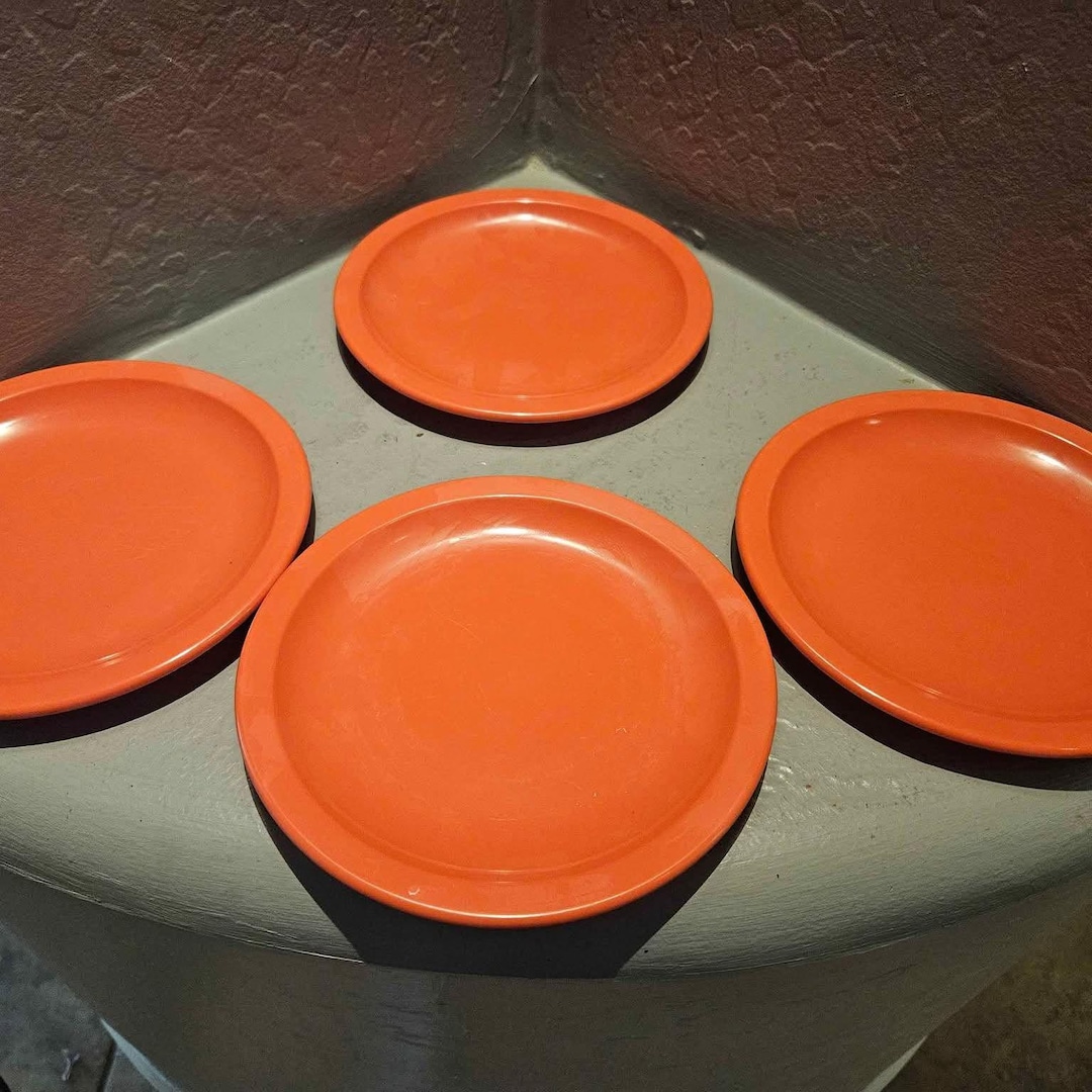 Texas Ware Coral Melamine 7" Plates MCM Dallas Ware Set of 4 - Etsy