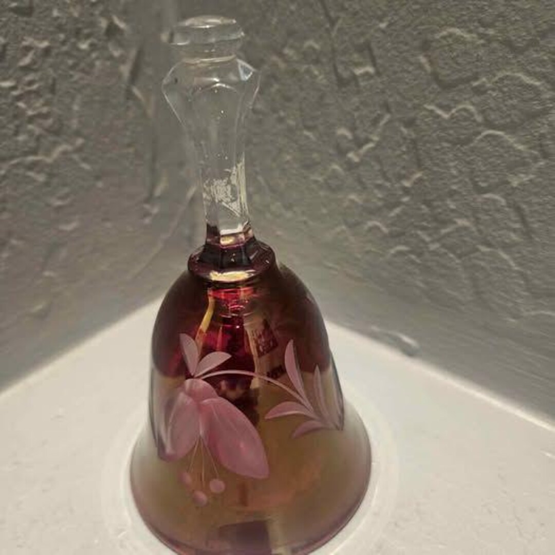 Cranberry Glass Bell Collectible Bell 6" - Etsy