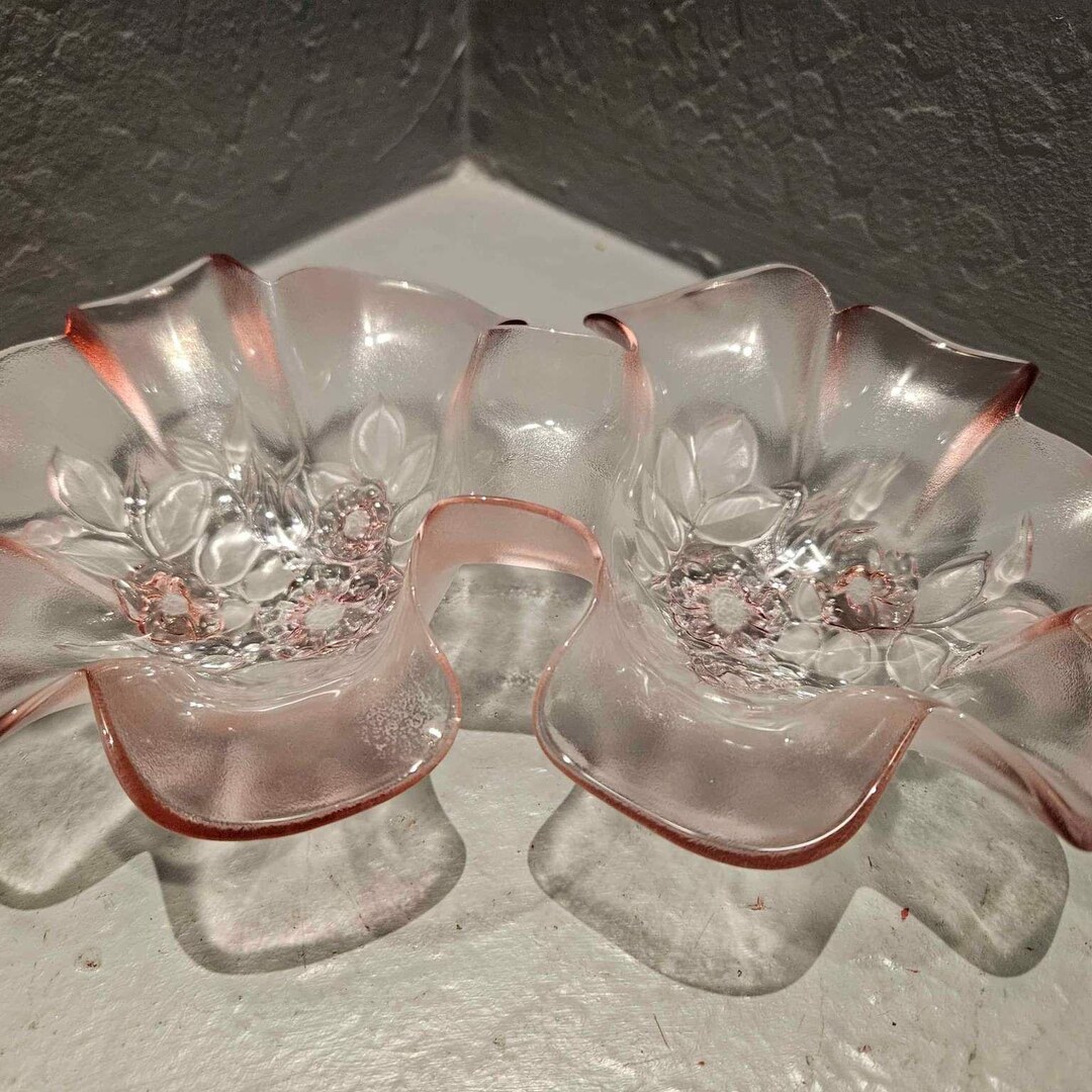 Mikasa Crystal Pink Rosella Relish Dish - Etsy