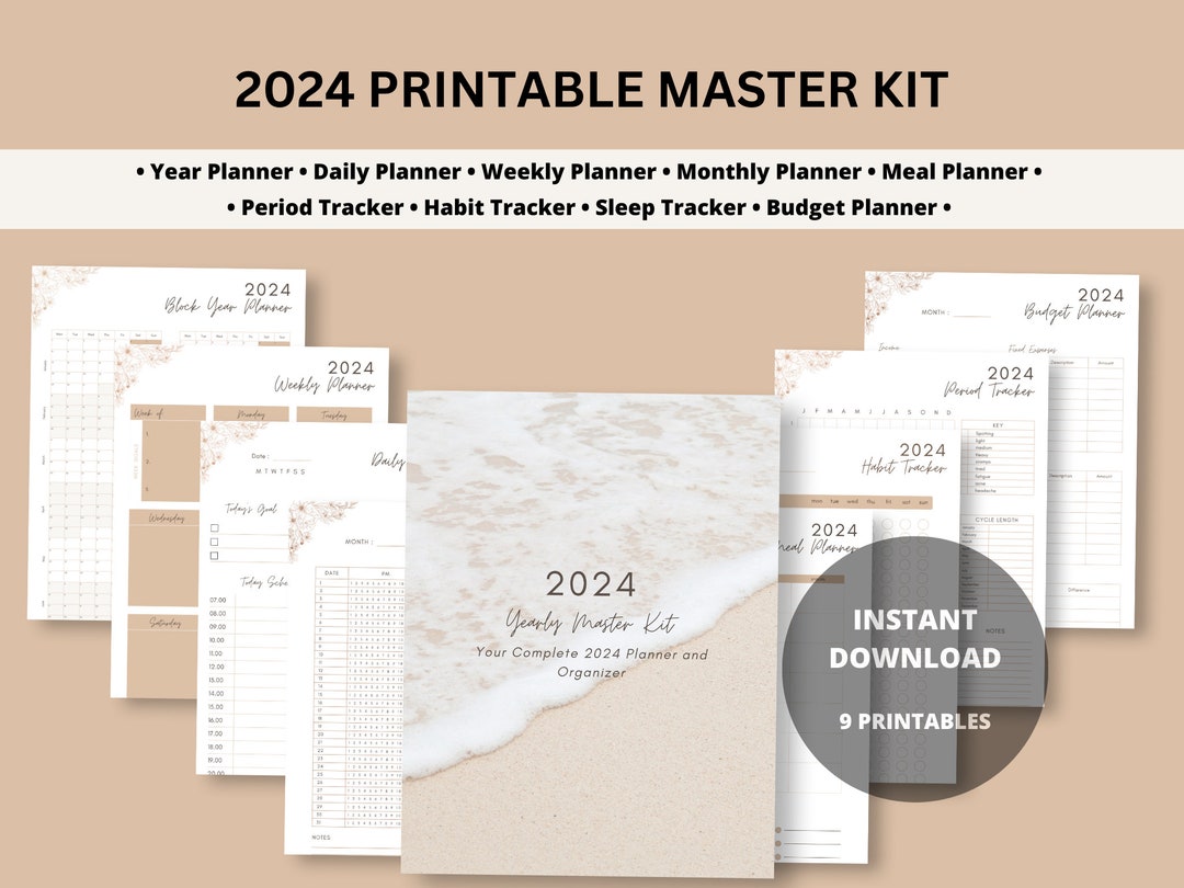 20232024 Planner Printable Undated Planners and Trackers - Etsy