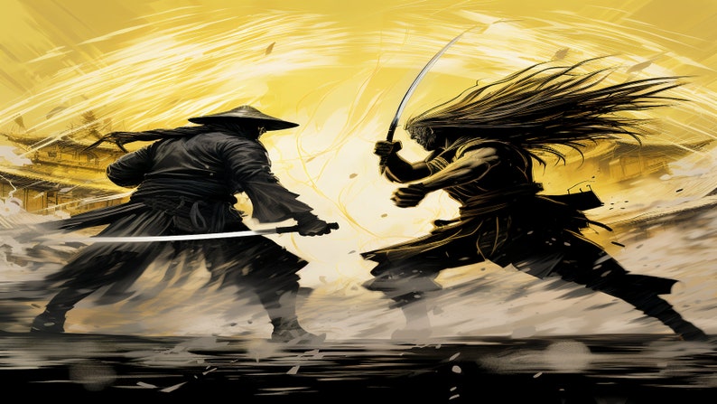 Ronin VS Oni Pc/mac Wallpaper - Etsy