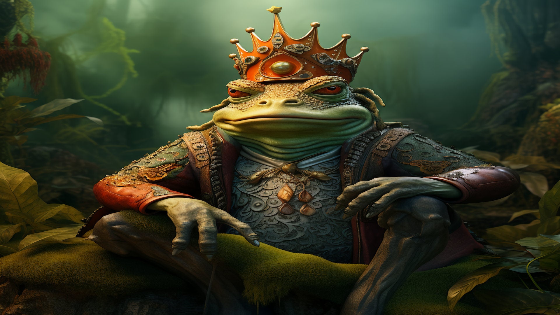 Frog King Pc/mac Wallpaper - Etsy