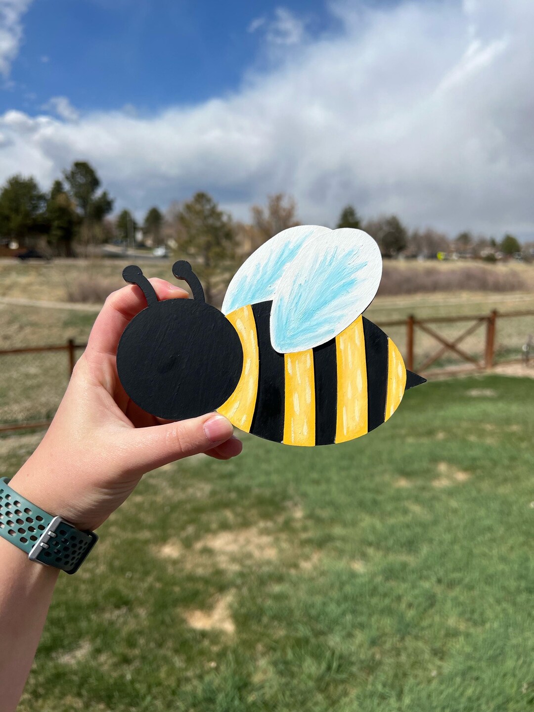Bumble Bee - Hand Painted Wood Decor - Etsy