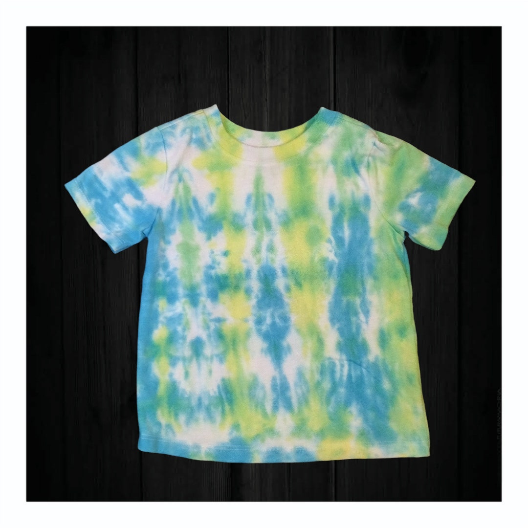 2T Blue & Green Tie Dye Kids T-shirt - Etsy