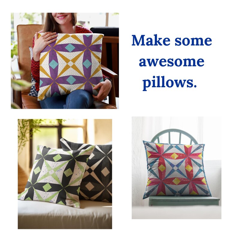 Modern Cross Quilt Block Pattern, Foundation Paper Pieced Pattern ...