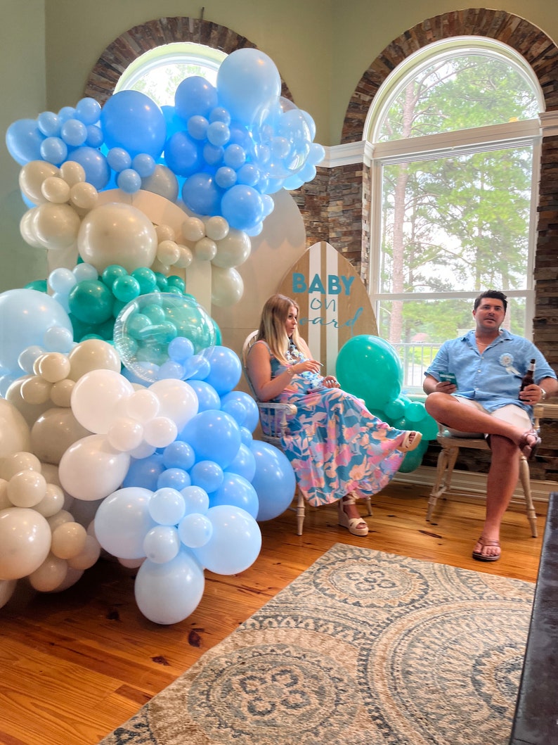 86 Pcs Surfs up Baby on Board Baby Boy Baby Shower Balloon Garland Arch ...