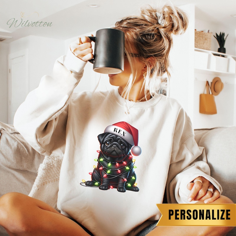 Pug Black Sweater - Etsy