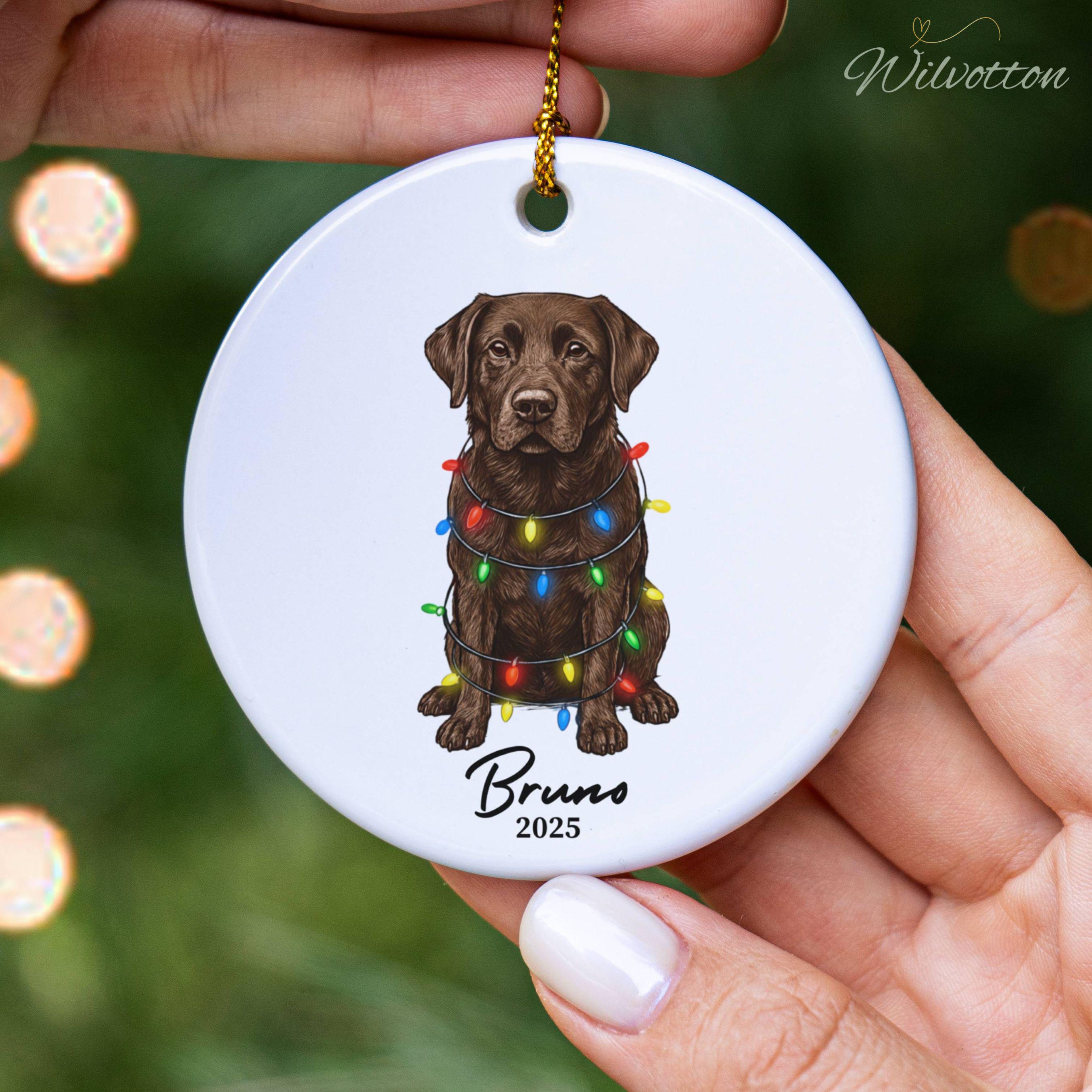 Personalized Chocolate Lab Ornament, Custom Chocolate Labrador ...