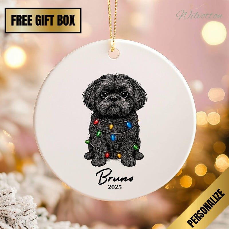 Shih Tzu Christmas Ornaments - Etsy