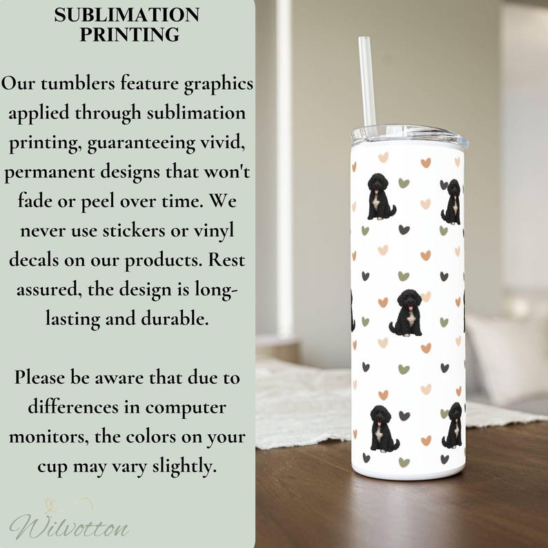 Portuguese Water Dog Tumbler, Portie Dog Mom Gift, PWD Puppy Lover ...