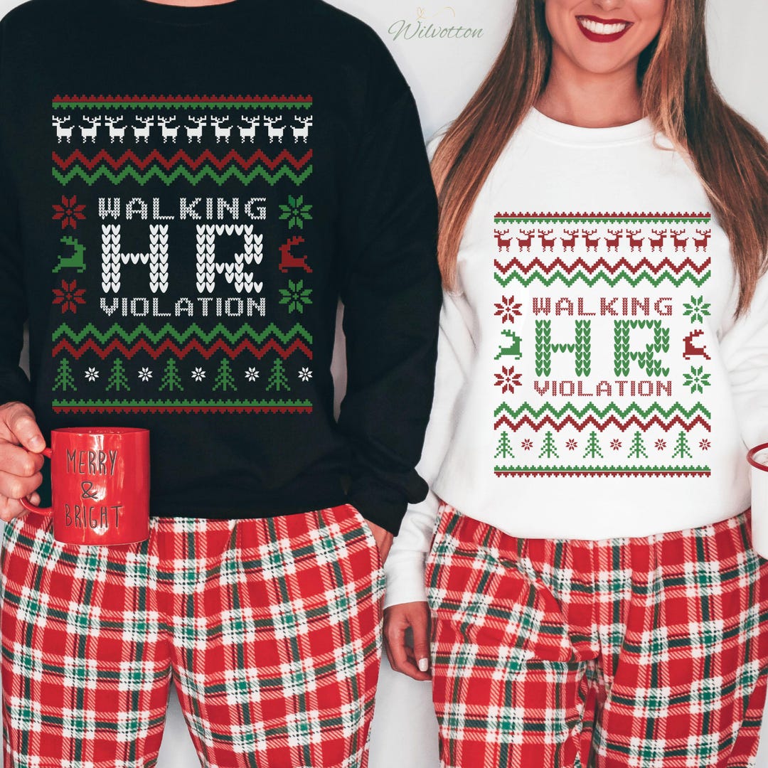 Office Ugly Christmas Sweater, Funny Christmas HR Shirt, Walking HR ...