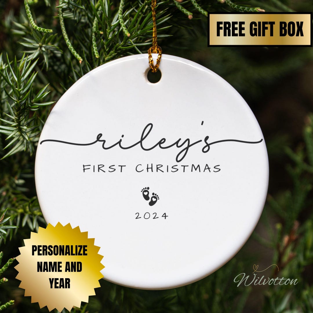 Personalized Baby's First Christmas Ornament, Baby Name Keepsake, Babys ...
