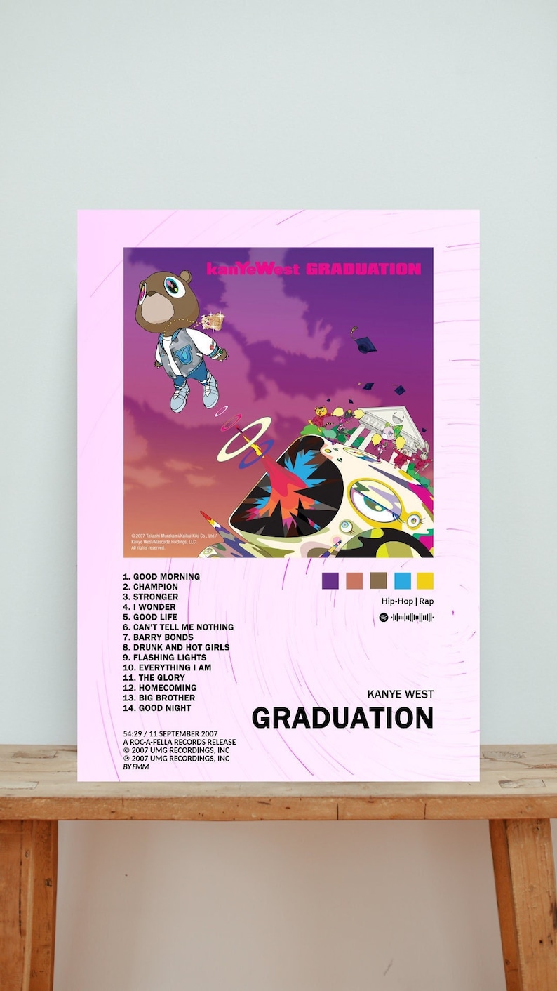 Kanye West 'graduation' Album Cover Poster (light) - Music Wall Art ...