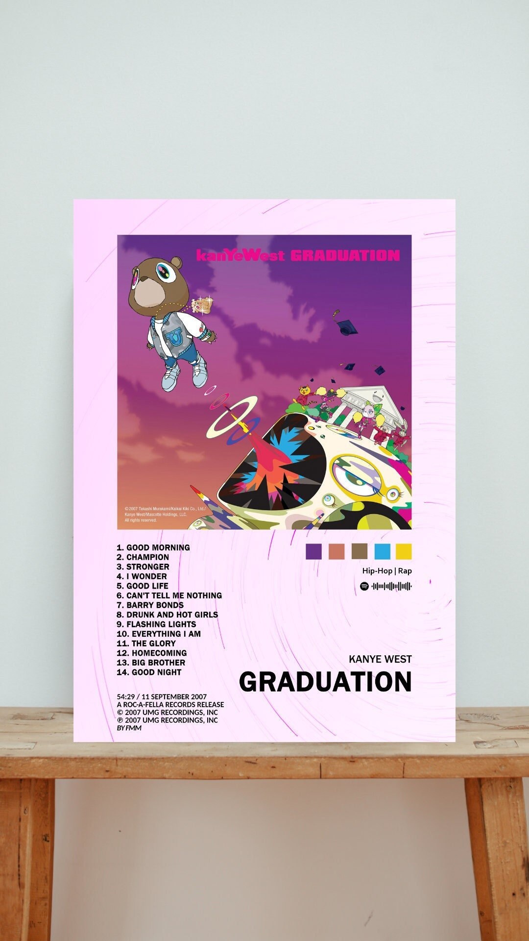 Kanye West 'graduation' Album Cover Poster (light) - Music Wall Art ...