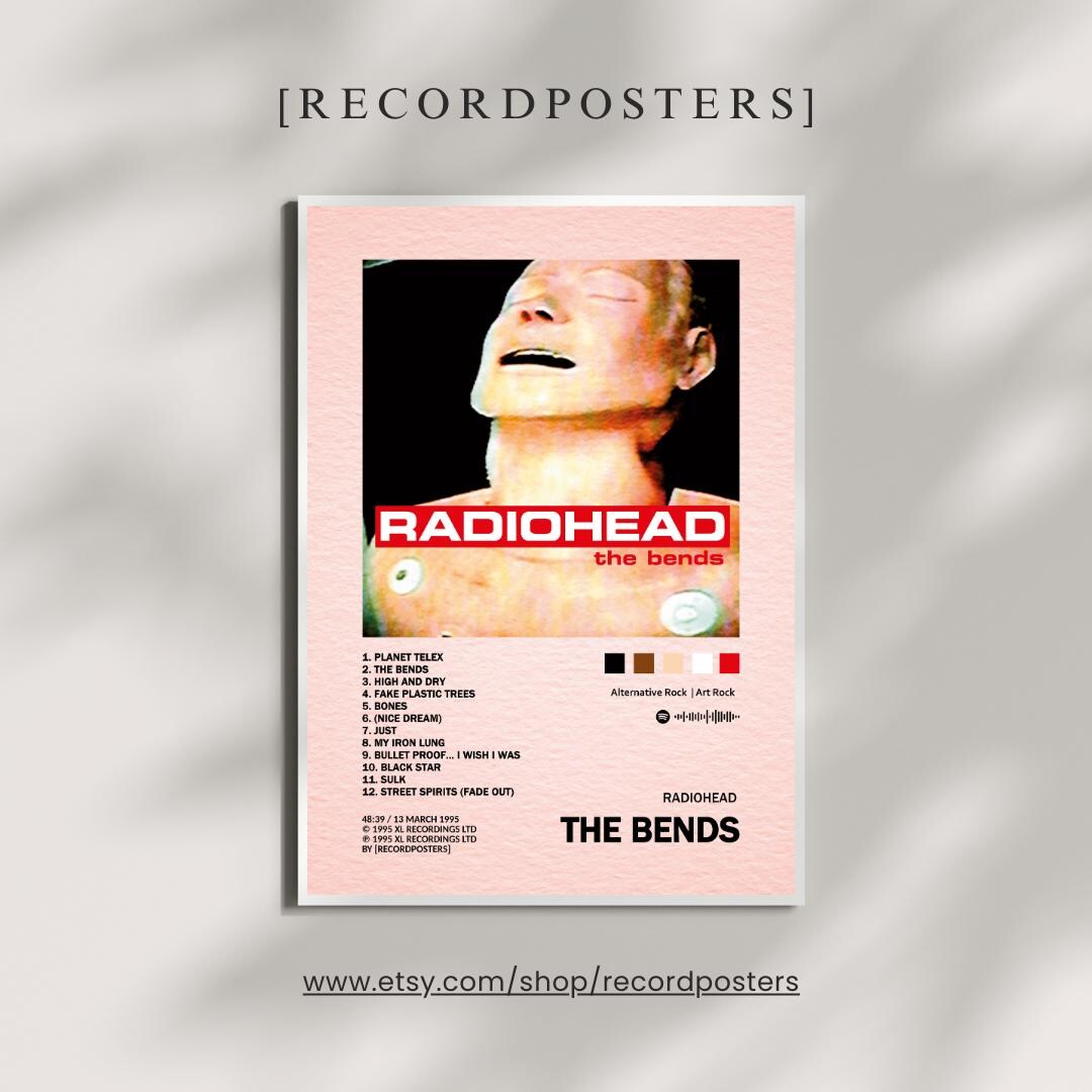 Radiohead 'the Bends' Album Cover Poster - Music Wall Art - Alternative ...