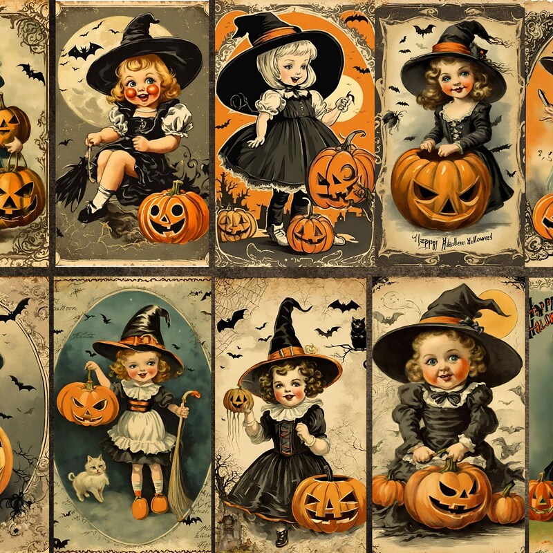 Halloween Postcards - Etsy