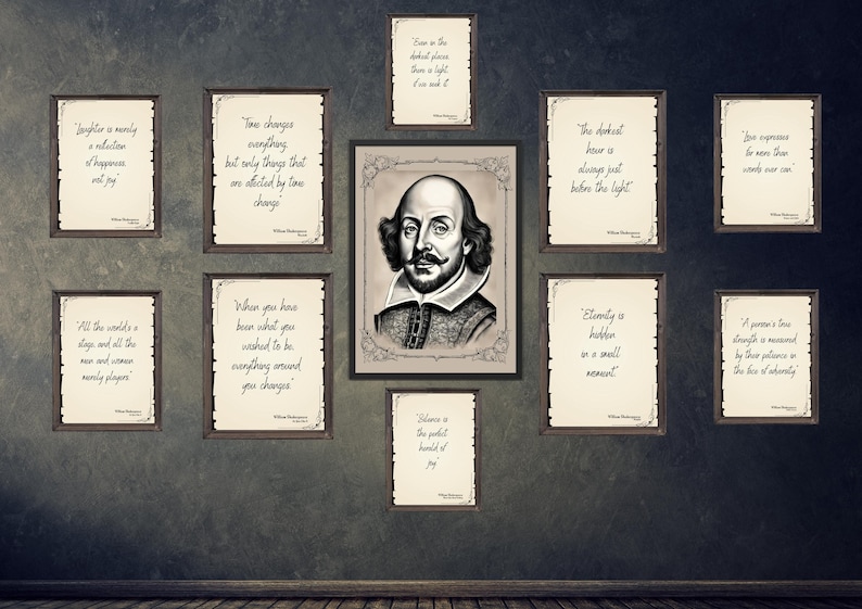 Shakespeare Quotes Wall Art Set,the Radiance of Literature:shakespeare ...