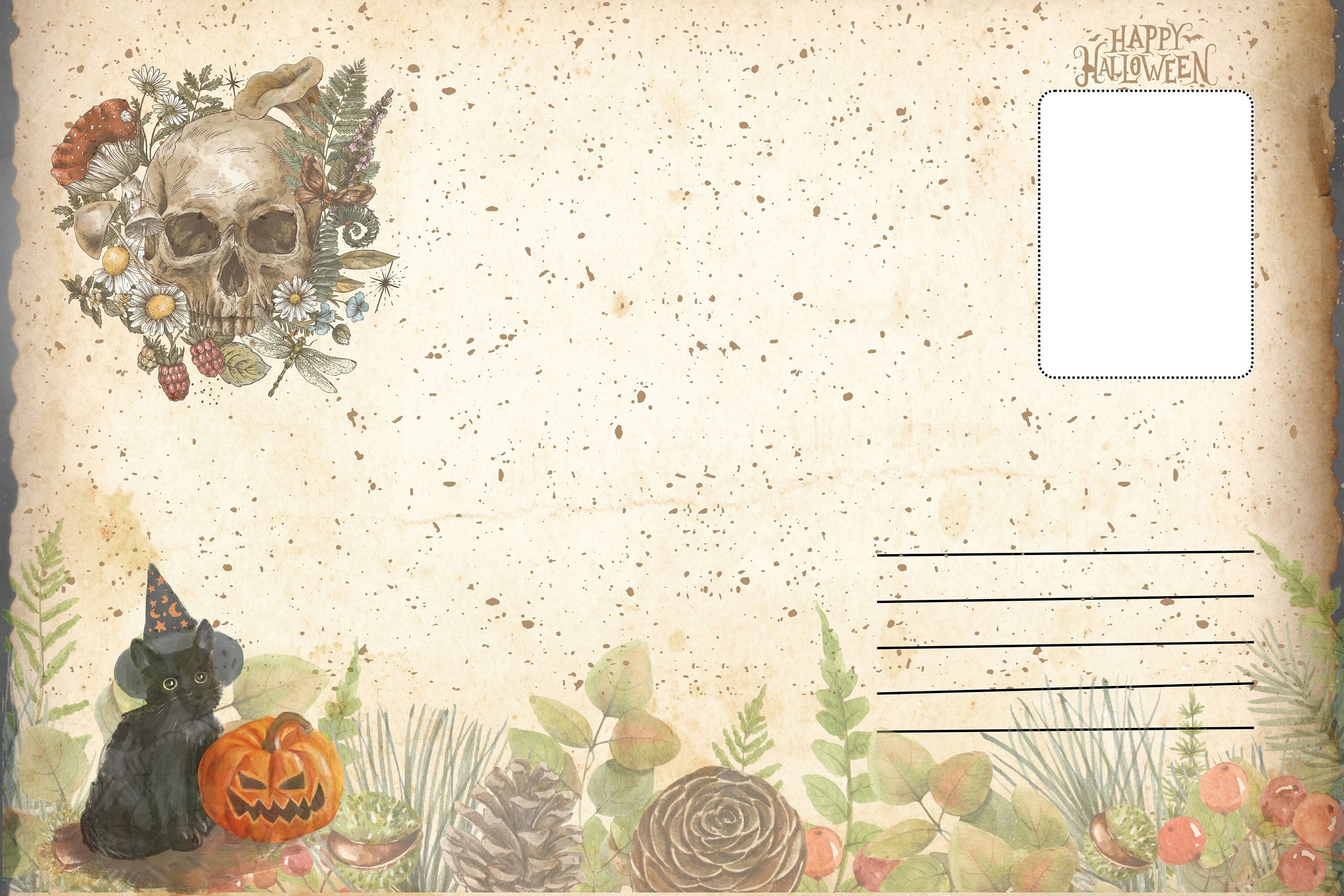 Vintage Kids Halloween Postcard&poster Prints Set,retro Style Halloween ...