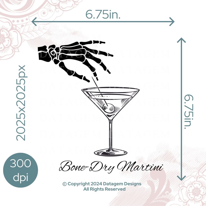 Skeleton Hand Martini Svg, Bone-dry Martini, Halloween Cocktail, Gothic ...