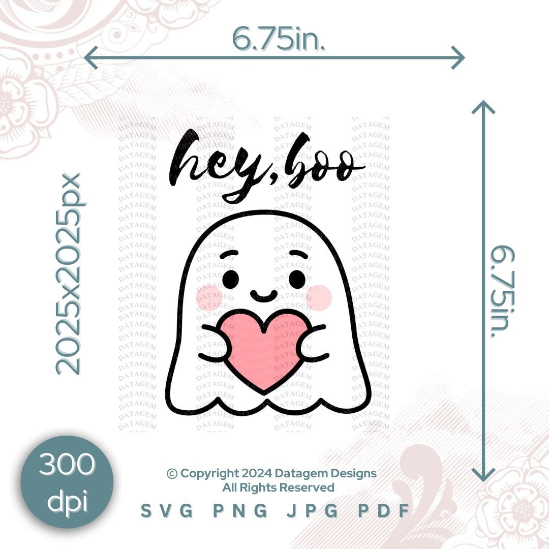 Hey Boo SVG, Cute Ghost, Clip Art, Graphic Design, Ghost T Shirt Svg ...