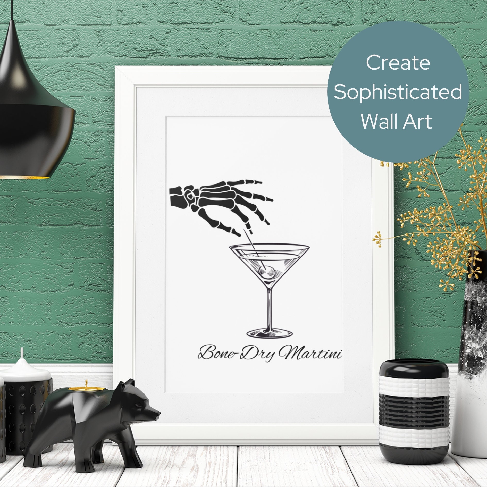 Skeleton Hand Martini Svg, Bone-dry Martini, Halloween Cocktail, Gothic ...