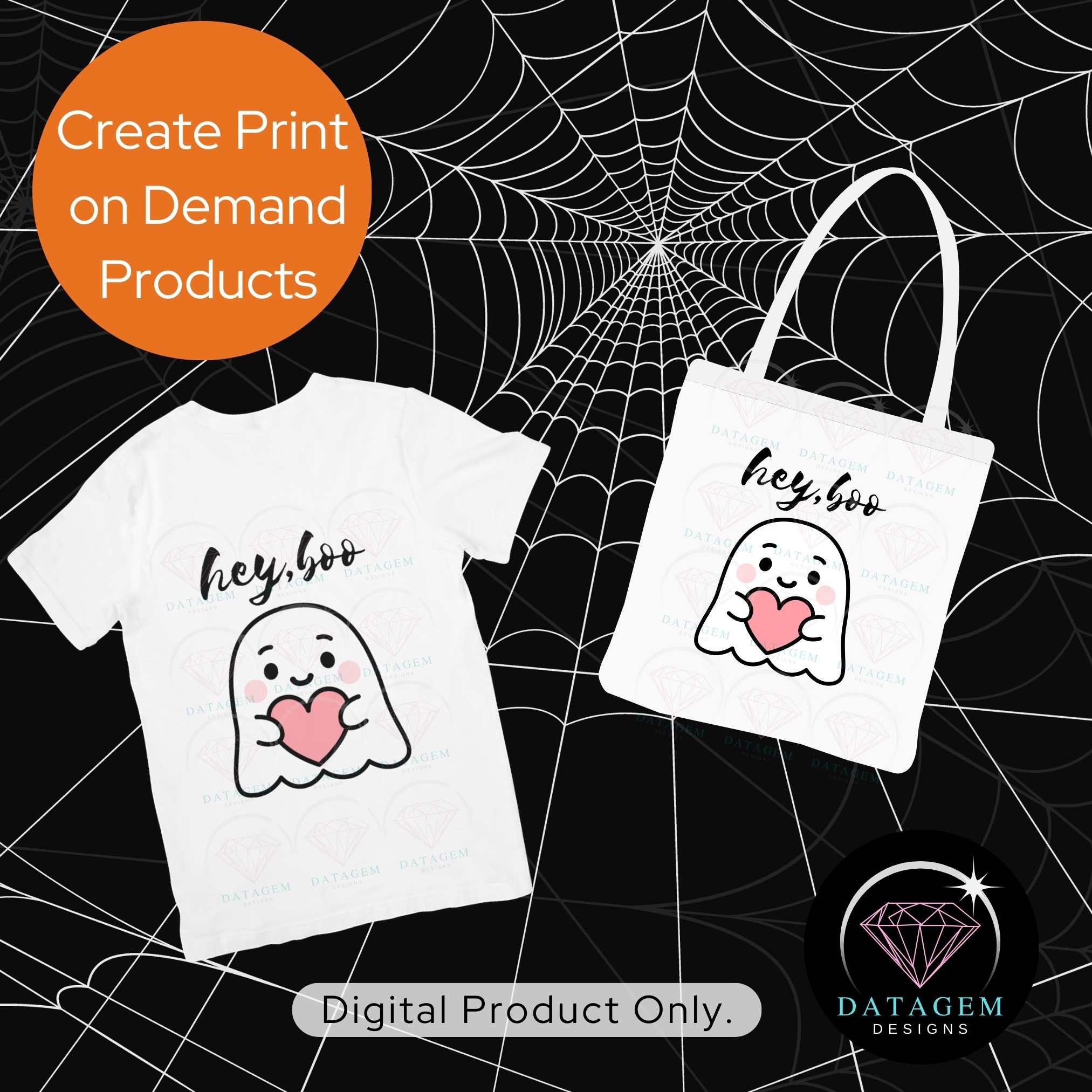 Hey Boo SVG Cute Ghost Clip Art Graphic Design Ghost T - Etsy