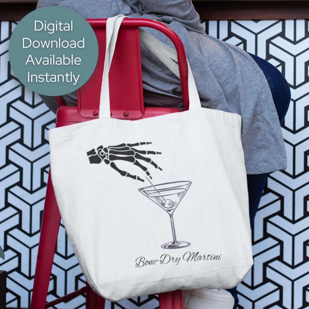 Skeleton Hand Martini Svg, Bone-dry Martini, Halloween Cocktail, Gothic ...