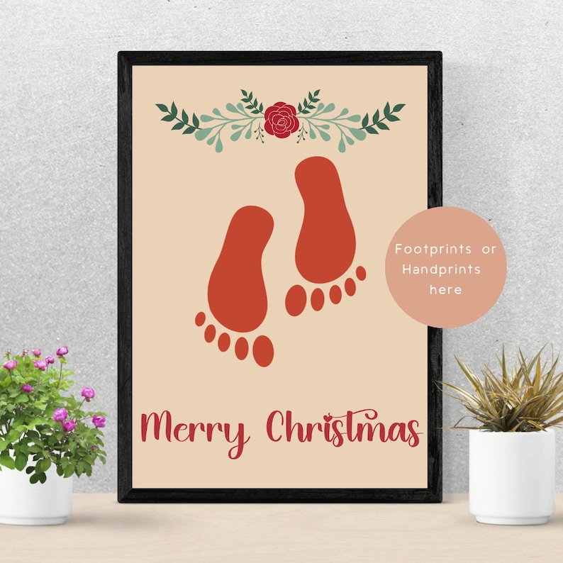 Christmas Handprint Footprint Art Craft Set of 3 First Christmas Gift ...