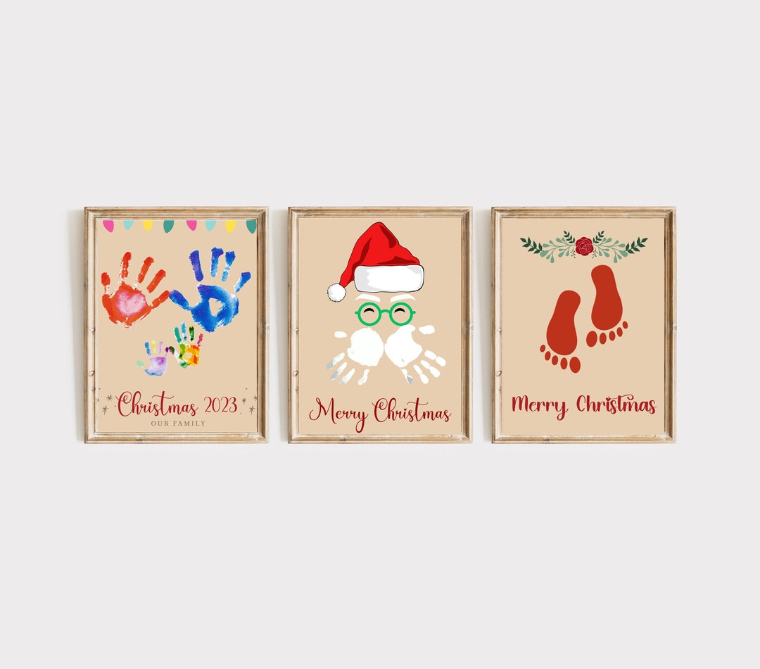 Christmas Handprint Footprint Art Craft Set of 3 First Christmas Gift ...