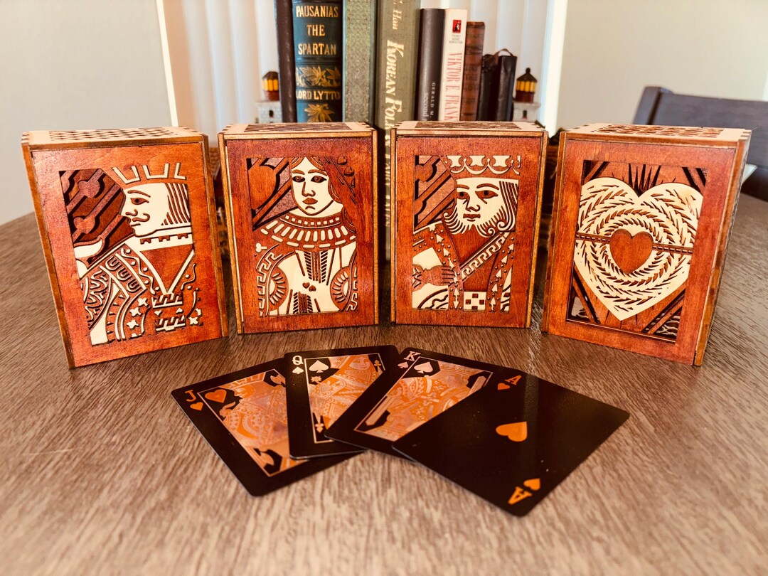 Handcrafted Wooden Poker Card Box Free Shipping Free Engraving Unique ...