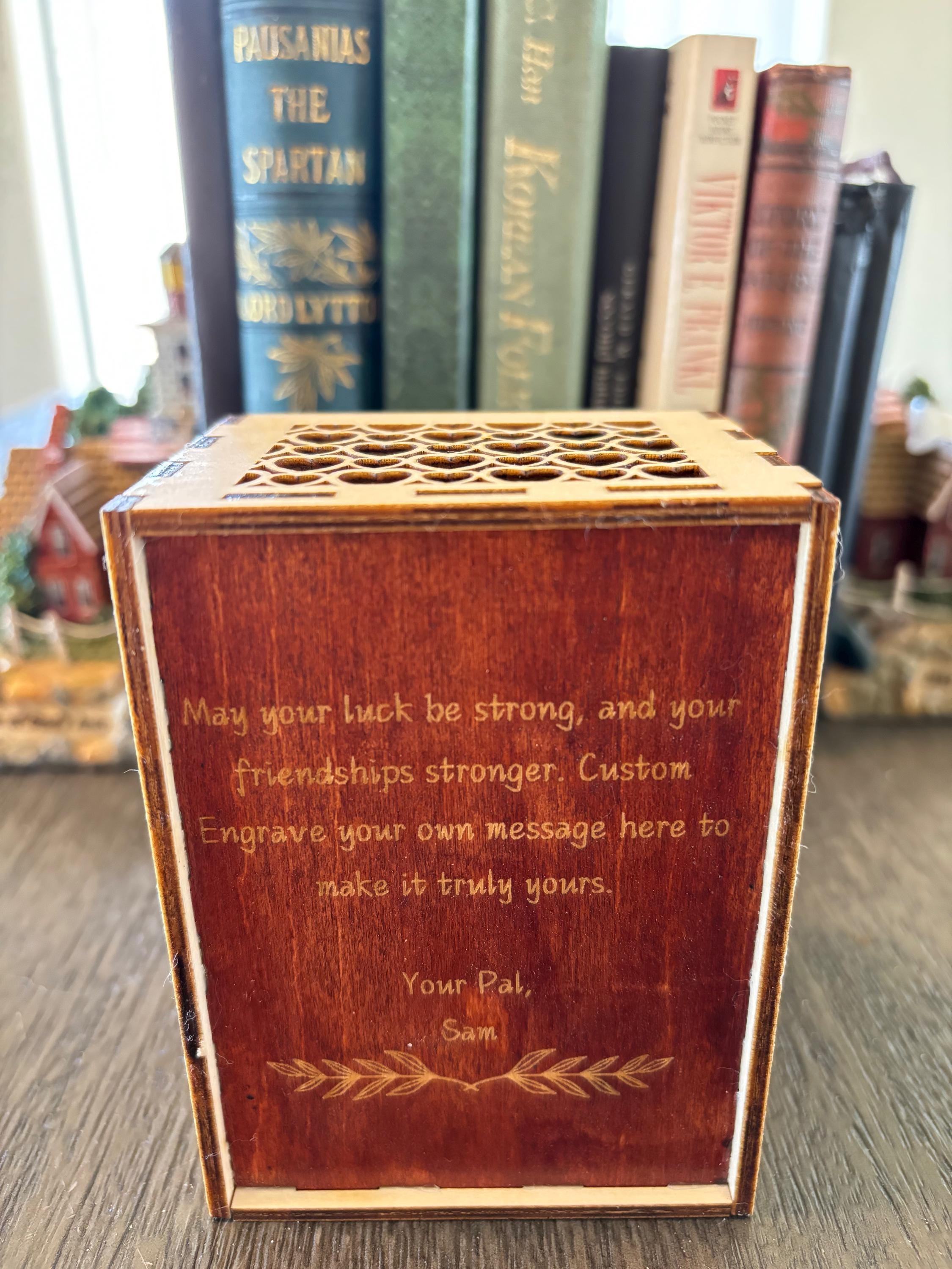 Handcrafted Wooden Poker Card Box: Free Engraving & Card Deck - Etsy
